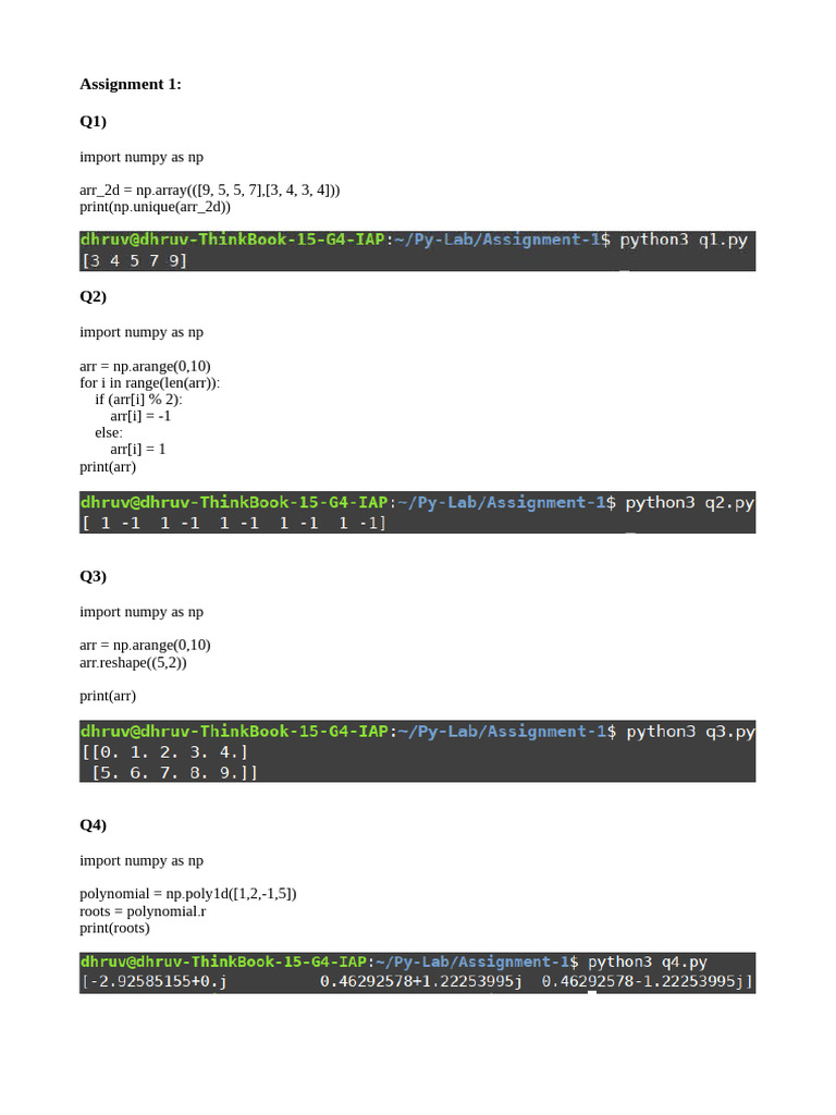 Assignment solutions | PDF