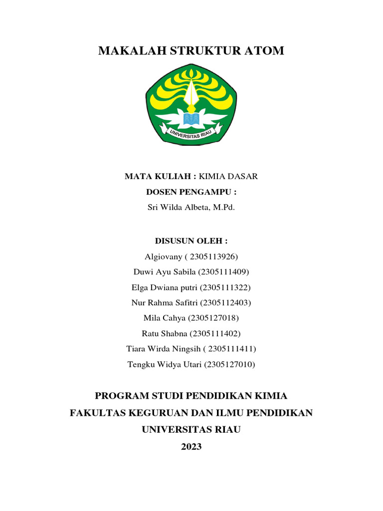 Makalah Struktur Atom | PDF | Sains & Matematika