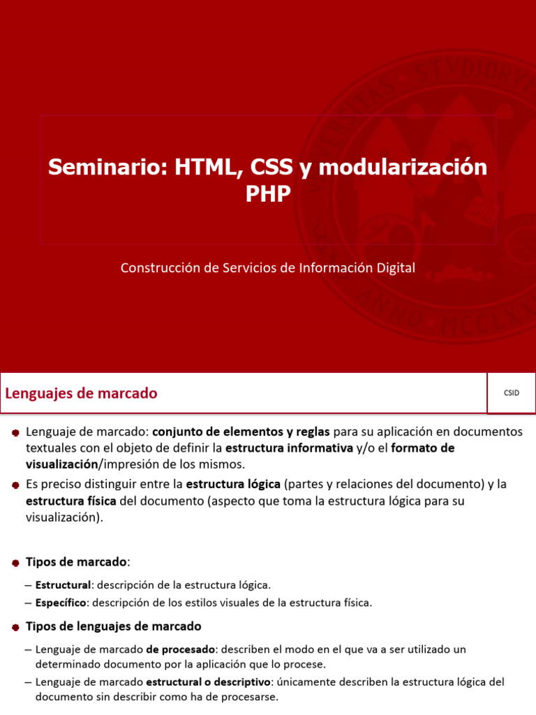 CSID2324 Seminario 1 HTML-CSS | PDF | HTML | Hipervínculo