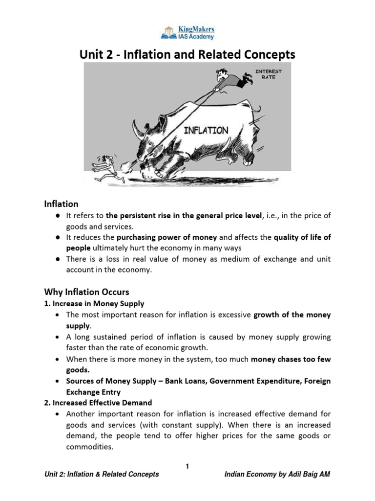 Unit 2 - Inflation & Related Concepts_220921_125916 | PDF | Cost Of ...