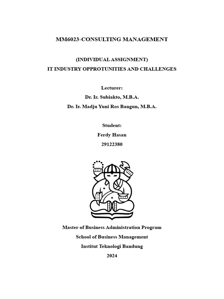 Ferdy Hasan 29122380 - Industry Opportunities Challenges - Consulting Management | PDF ...