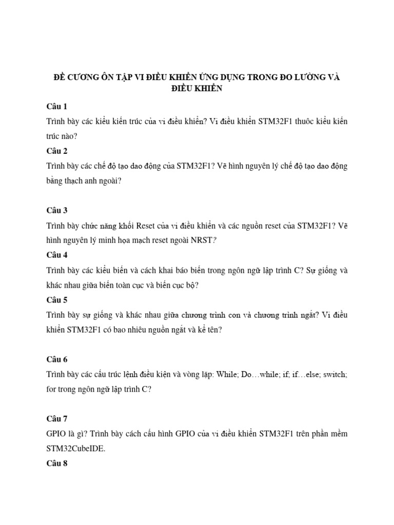 De Cuong On Tap VDK - k14 Ky 3 (2022-2024) | PDF