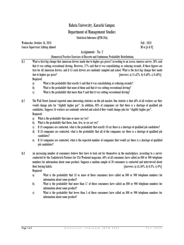 Assignment-No----2-Fall-2023-18102023-104851am | PDF | Probability ...