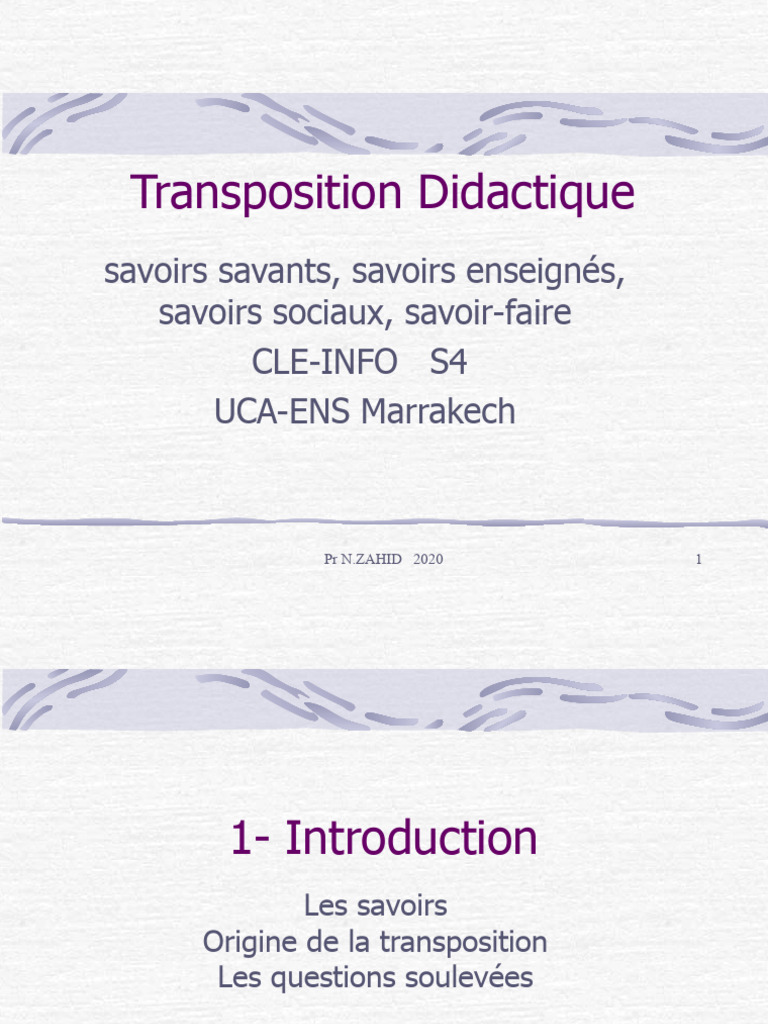Transposition Didactique | PDF | Enseignement