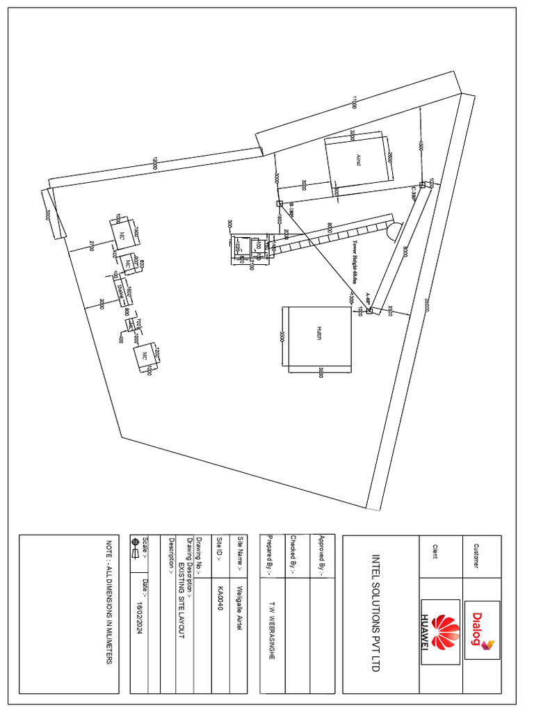 KA0040-Weligalle Airtel - Existing Site Layout | PDF