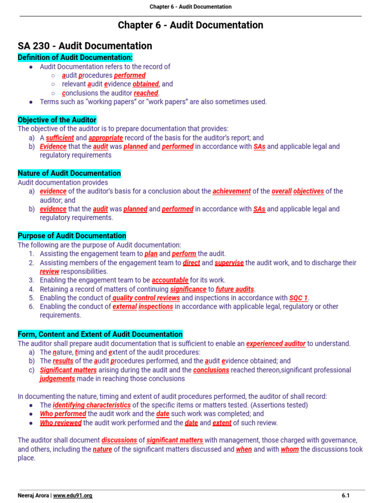 C6 Audit Documentation 2024 | PDF | Audit | Financial Audit