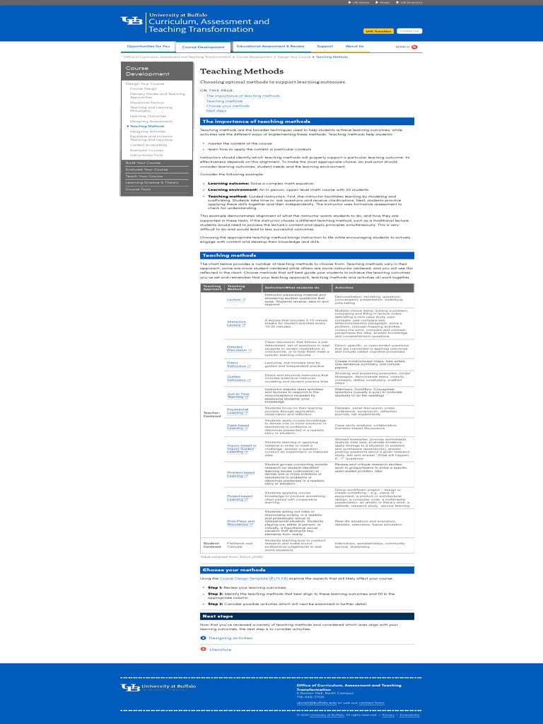 Teaching Methods - Office of Curriculum, Assessment and Teaching ...