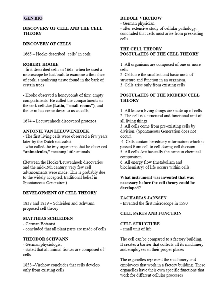 Gen Bio Reviewer | PDF | Meiosis | Mitosis