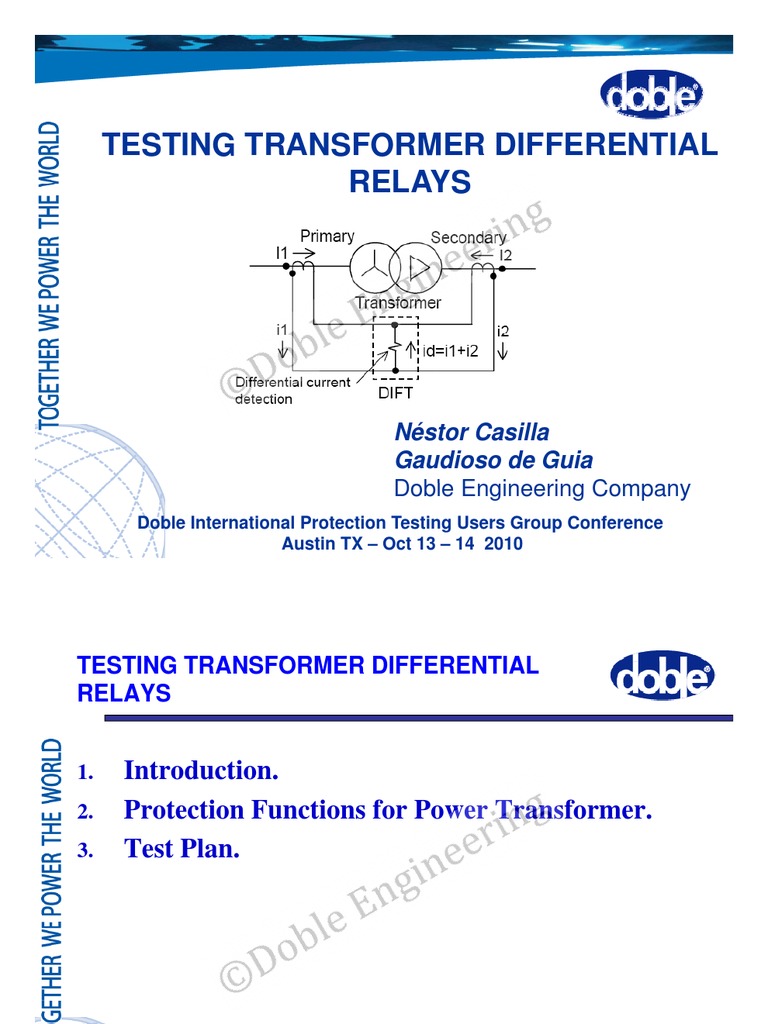 Testing Transformer Differential Relays | PDF | Relay | Transformer