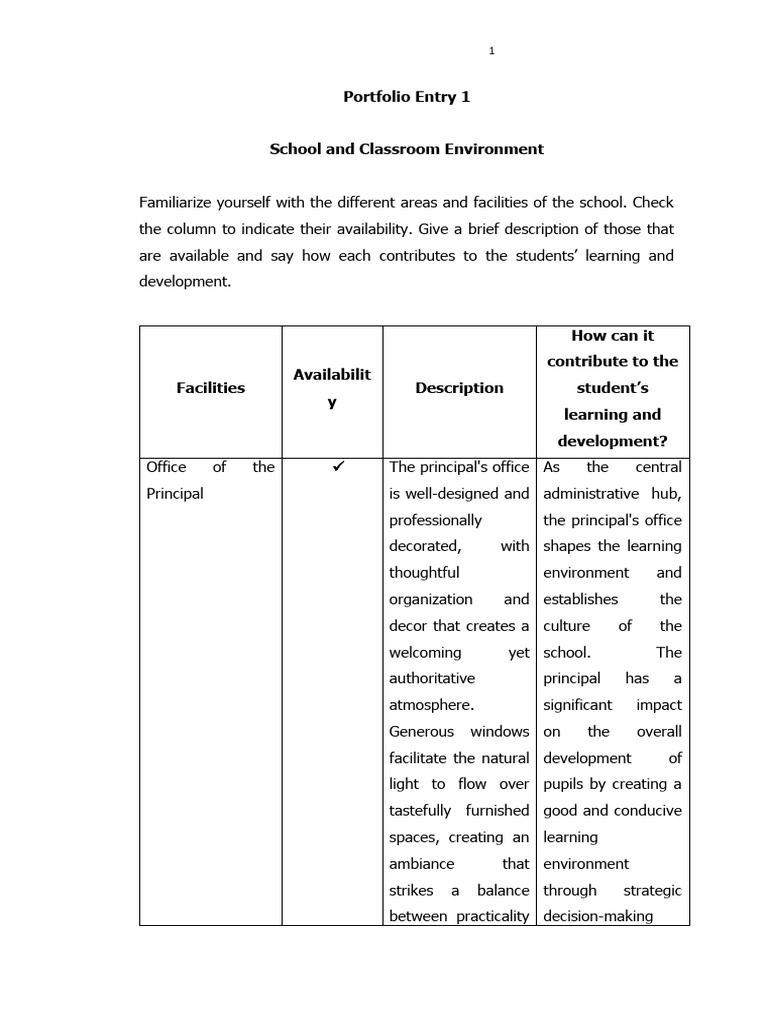 FS 1 Portfolio Entries | PDF | Learning | Classroom
