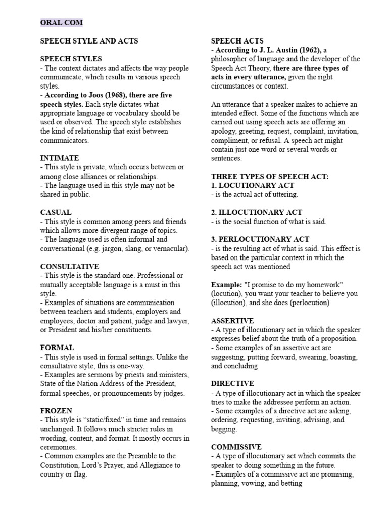 Oral Com Reviewer Finals | PDF | Persuasion | Speech