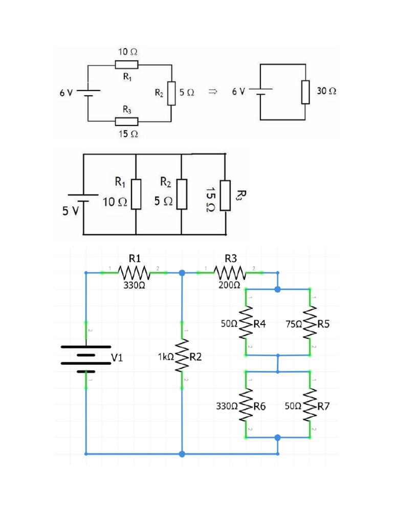 Ejercicos para Resolver de Circuitos Serie Paralelo y Mixto | PDF