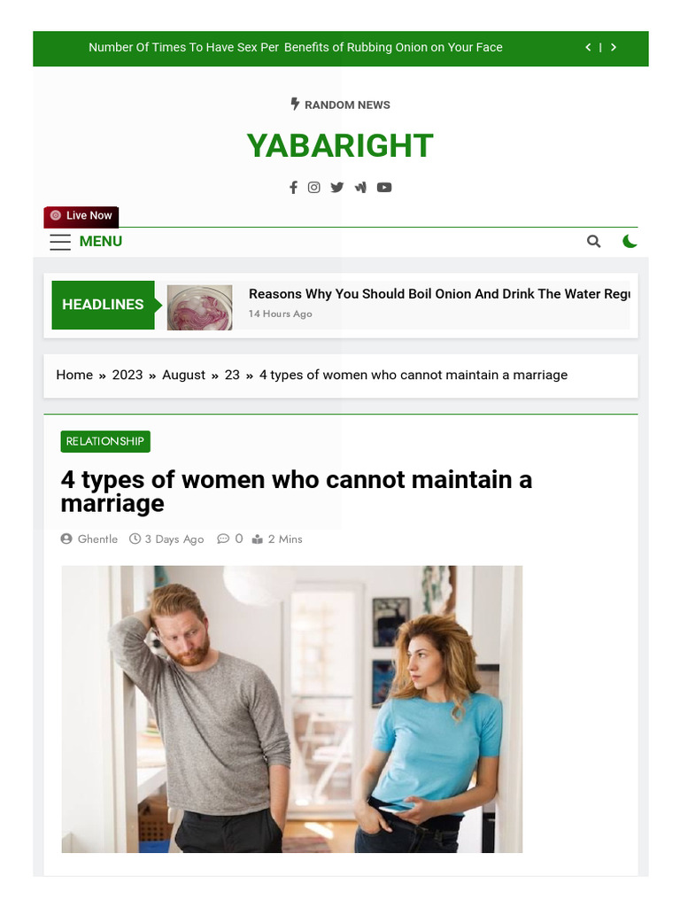 4TypesOfWomenWhoCannotMaintainAMarriage-YABARIGHT 1693049417165 | PDF ...
