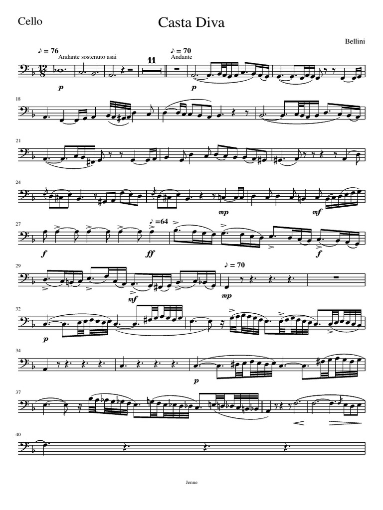 Casta-Diva_PF-VC-Cello | PDF | Italian Music | Opera