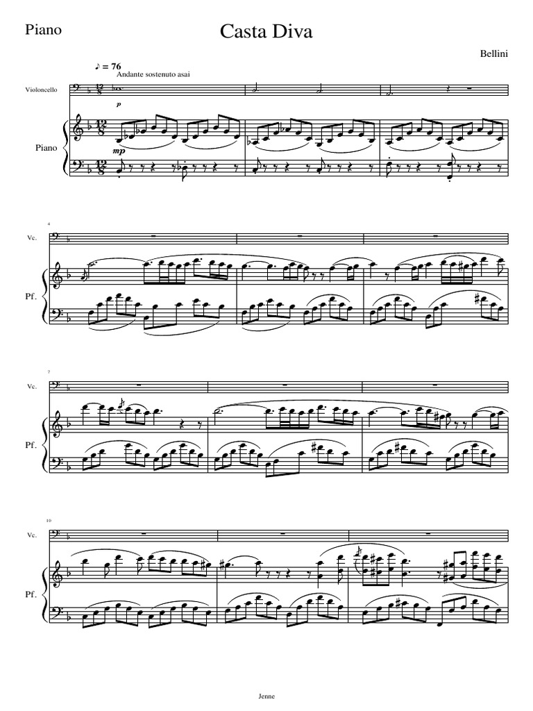 Casta Diva - PF VC Piano | PDF