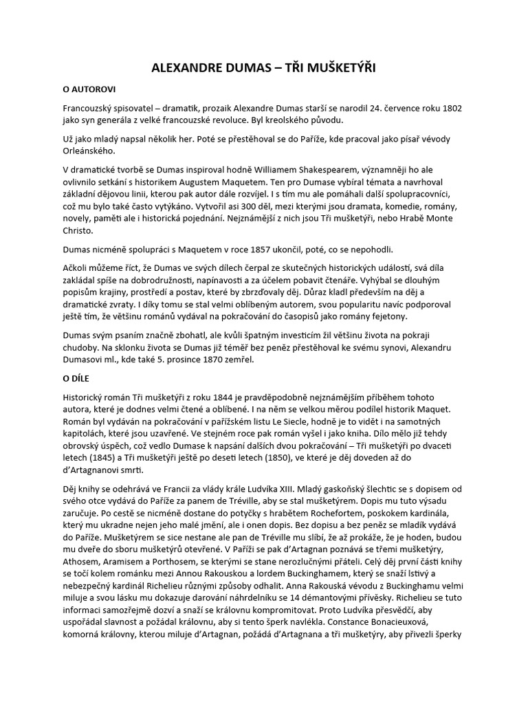 Dumas-Tři Mušketýři | PDF