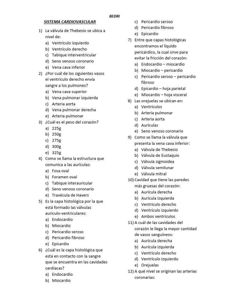 Anato 1 | Descargar gratis PDF | Corazón | Sistema circulatorio