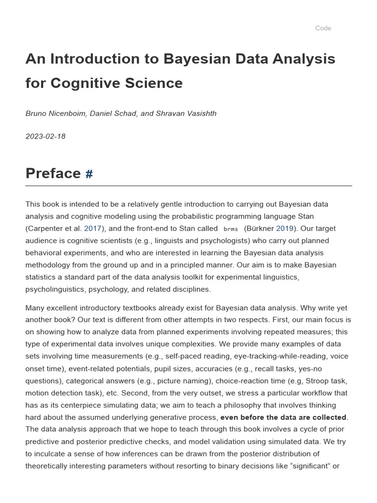An Introduction To Bayesian Data Analysis | PDF | Probability Distribution | Expected Value