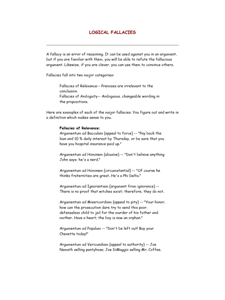 logical-fallacies | PDF | Fallacy | Argument