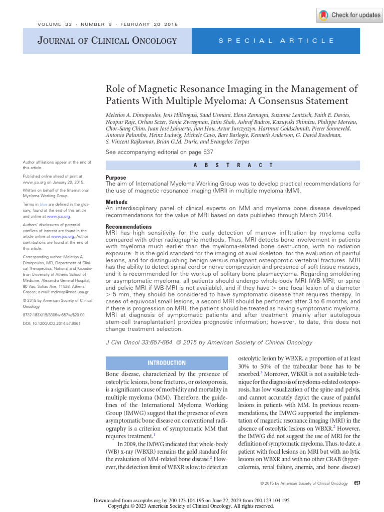 Role of Magnetic Resonance Imaging in The Management of Patients With ...