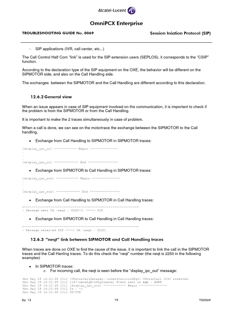 TG0069en-Ed13 SIP Maintenance R10.x and R11 2 de 2 | PDF | Session Initiation Protocol | Computing