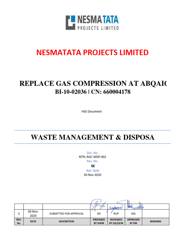 Waste Disposal Plan - Cleaning | PDF | Waste | Waste Management