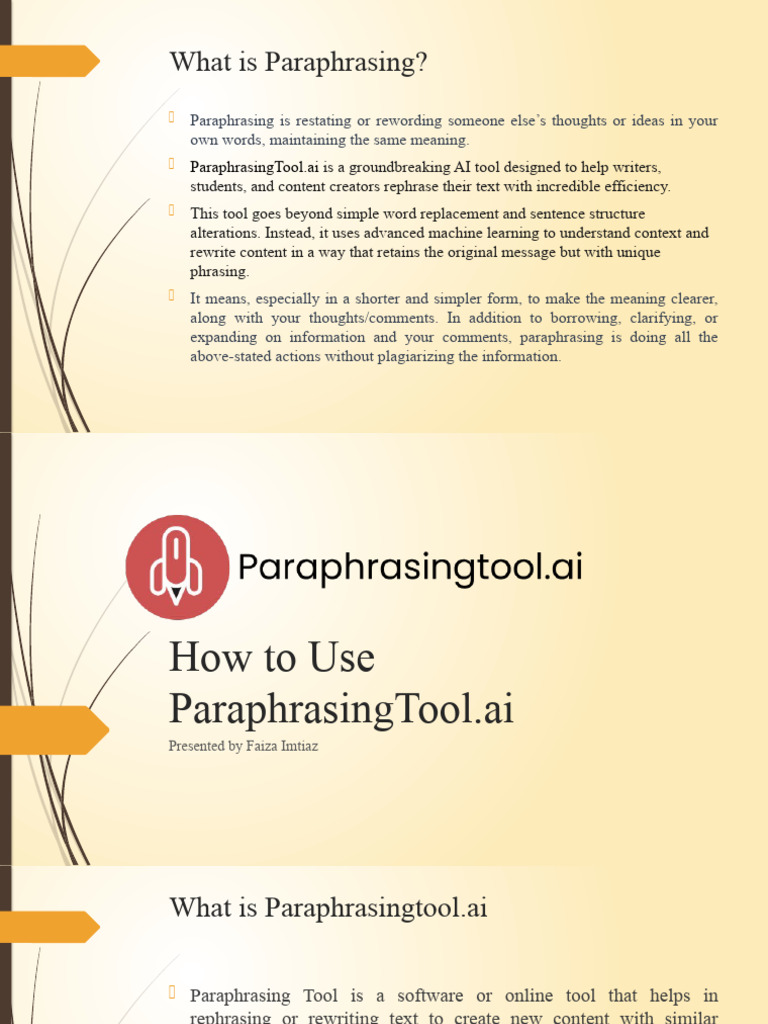 How To Use ParaphrasingTool | PDF | Plagiarism | Artificial Intelligence