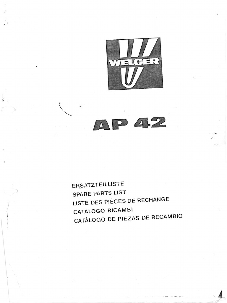 Welger AP 42 Parts Catalog | PDF