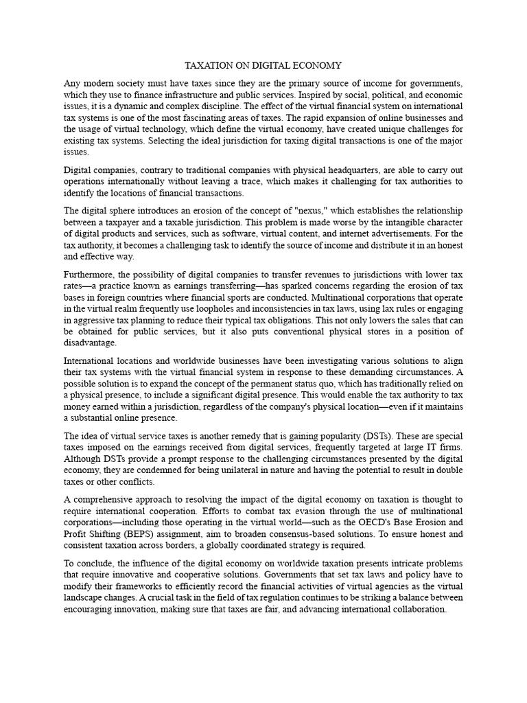 Written Sample | PDF | Taxes | Tax Avoidance