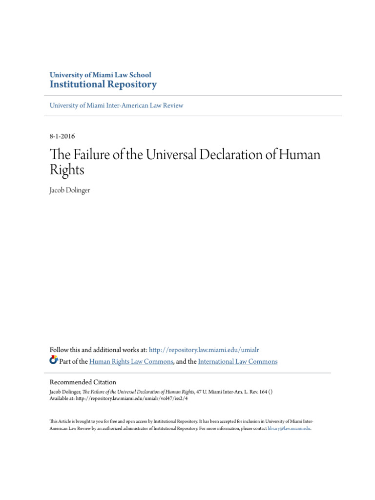 The Failure of the Universal Declaration of Human Rights | PDF | Human ...