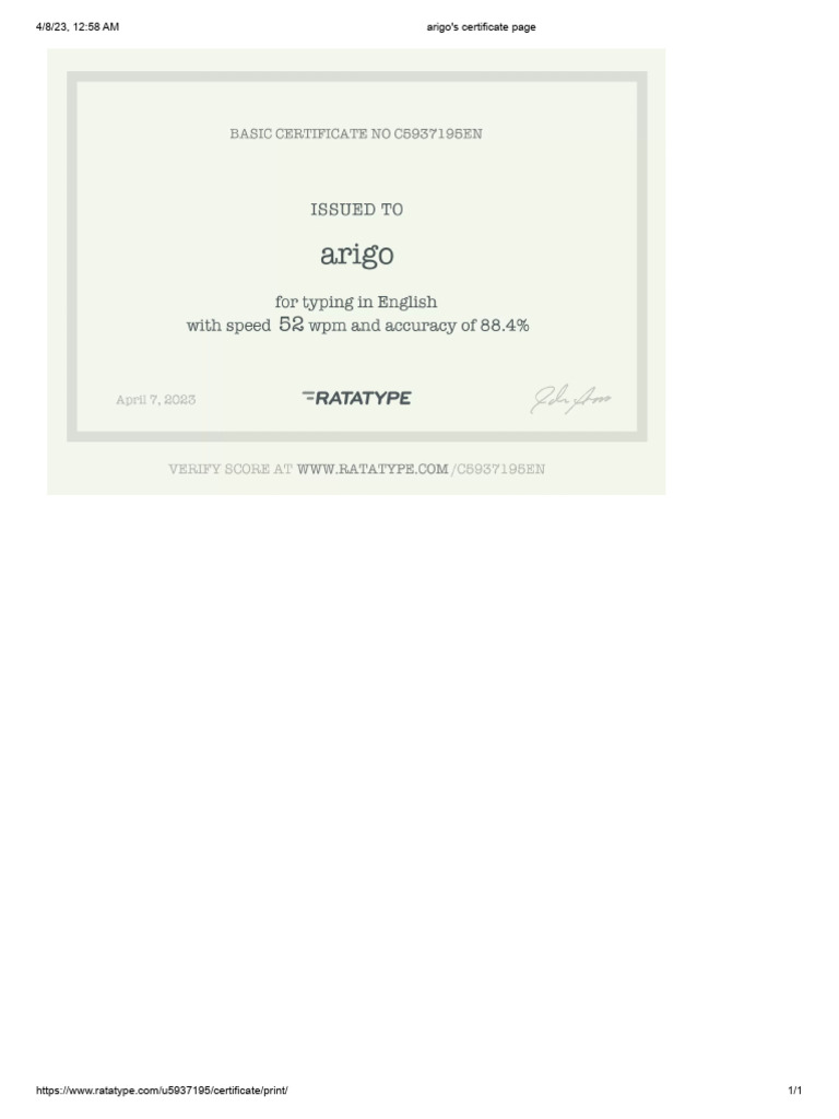 Arigo's Certificate Page | PDF | Business | Technology & Engineering