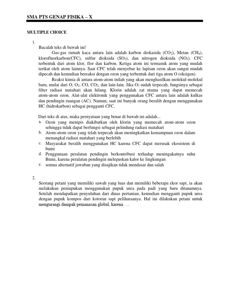 Soal PTS Fisika 2023 | PDF