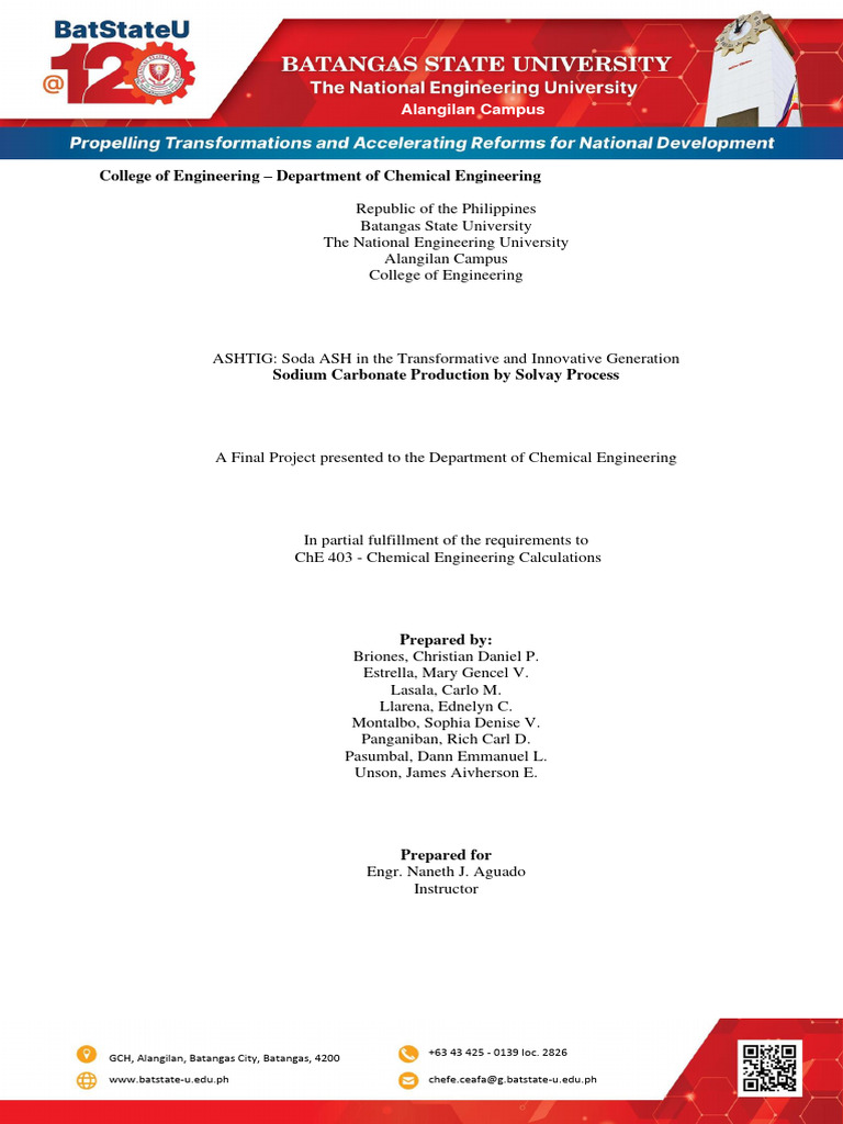 Solvay Process for Soda Ash Production | PDF | Sodium Carbonate ...
