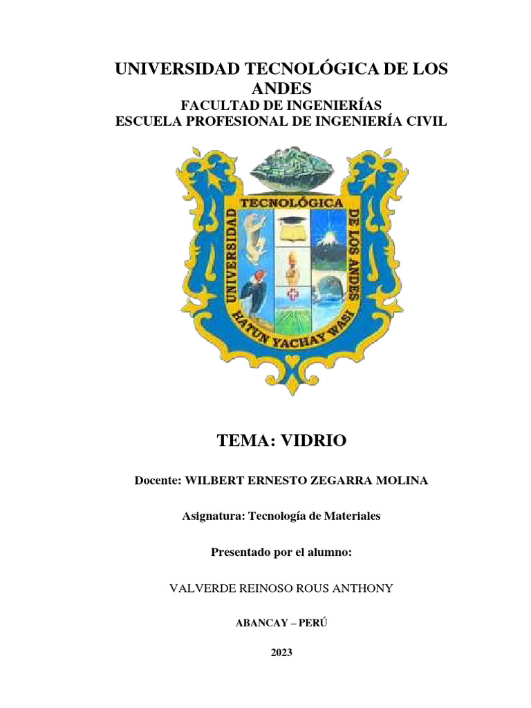 Vidrios en La Construcción Valverde Reinoso Rous Anthony | PDF | Lentes ...