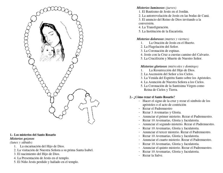 Santo Rosario Pdf Rosario Oración