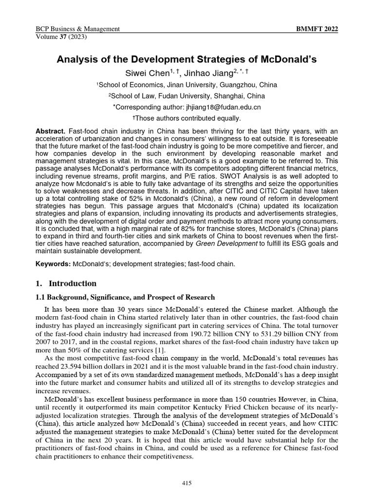 Jurnal 2 | PDF | Mc Donald's | Franchising