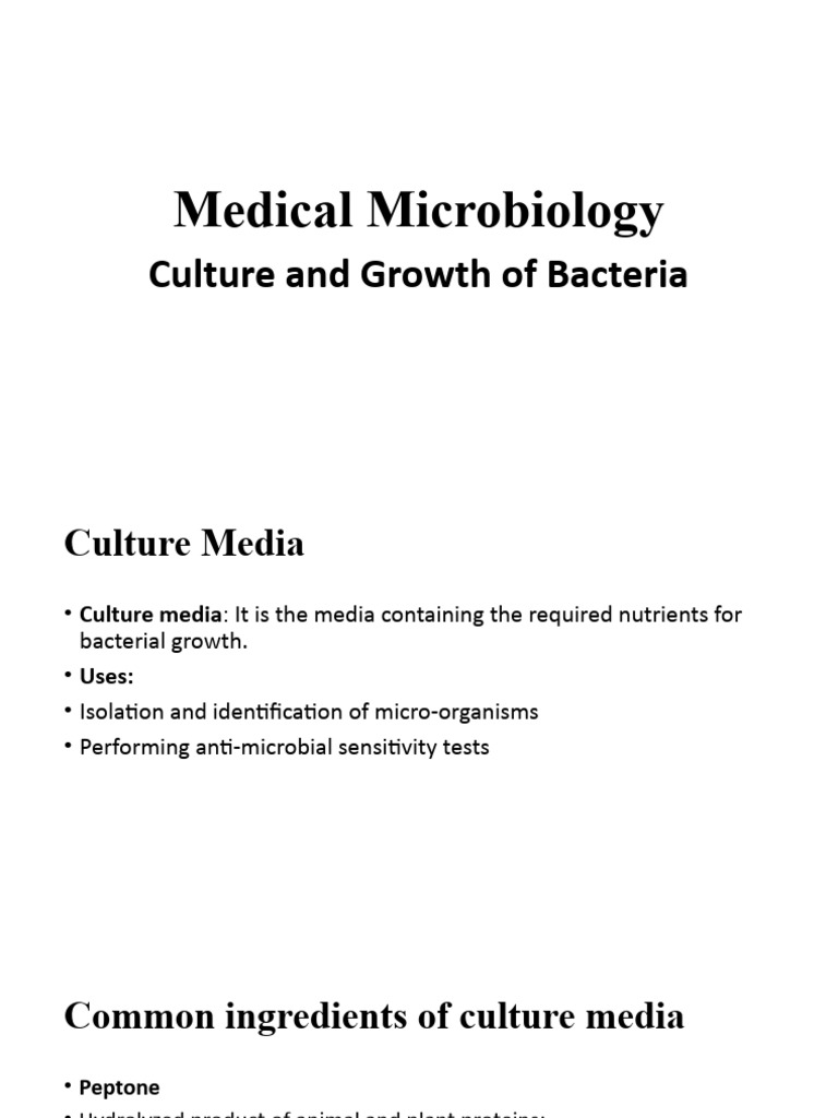 5 Culture | PDF | Growth Medium | Bacteria