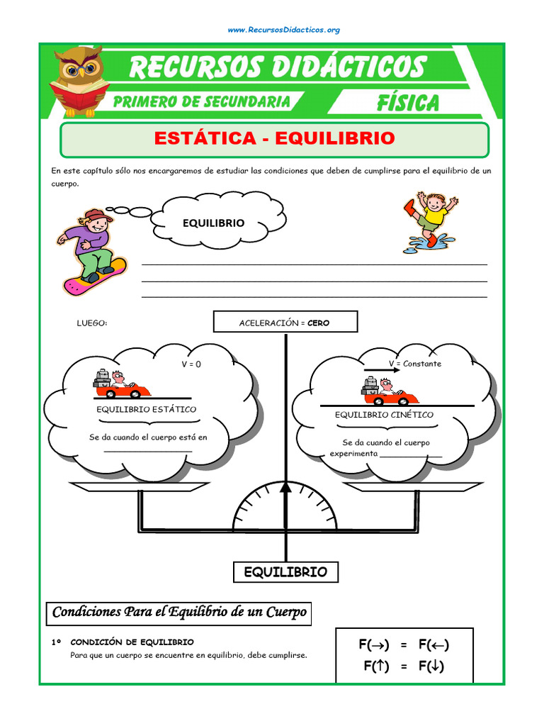 Ejercicios De Equilibrio Y Estática Pdf