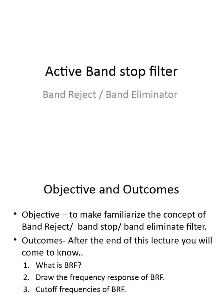 Active Band Stop Filter-1 | PDF
