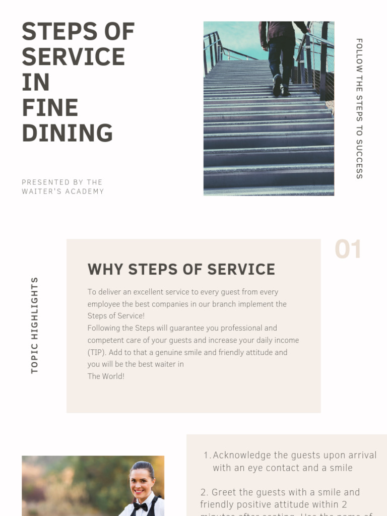Steps of Service in Fine Dining | PDF | Waiting Staff | Restaurants