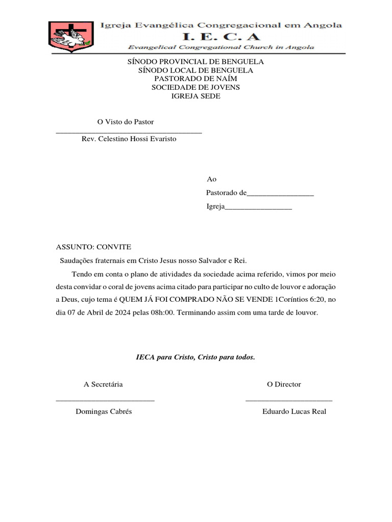 Convite para Culto de Louvor e Adoração | PDF | Crença e doutrina religiosa