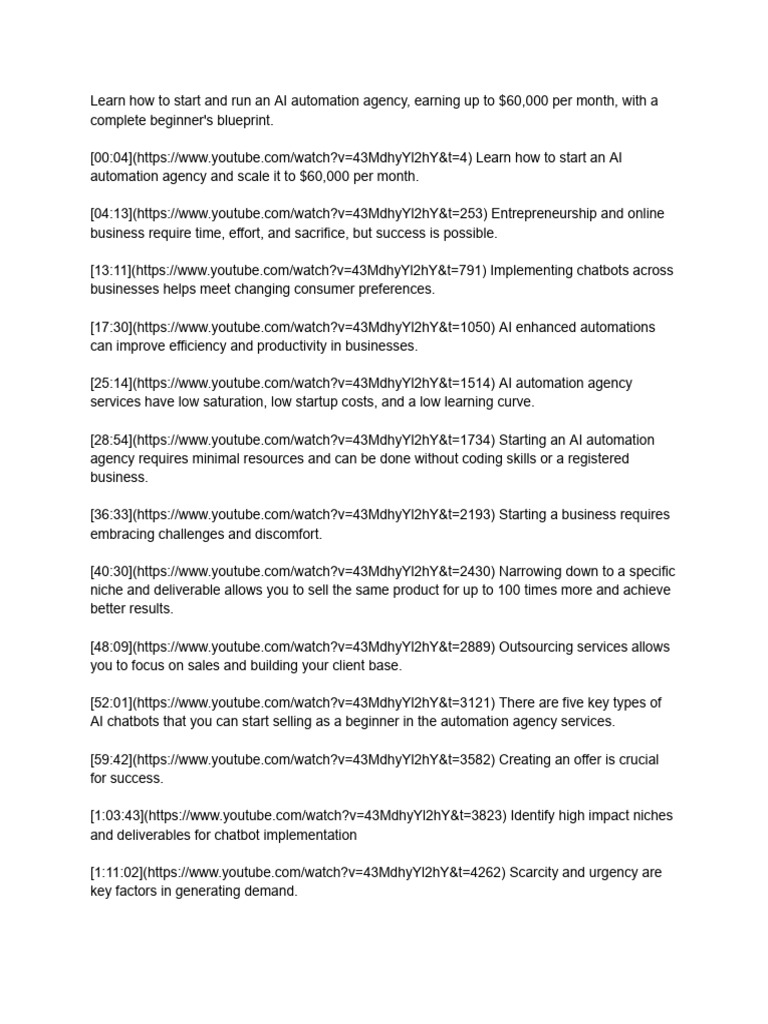 Learn How To Start and Run An AI Automation Agency | PDF | Artificial ...