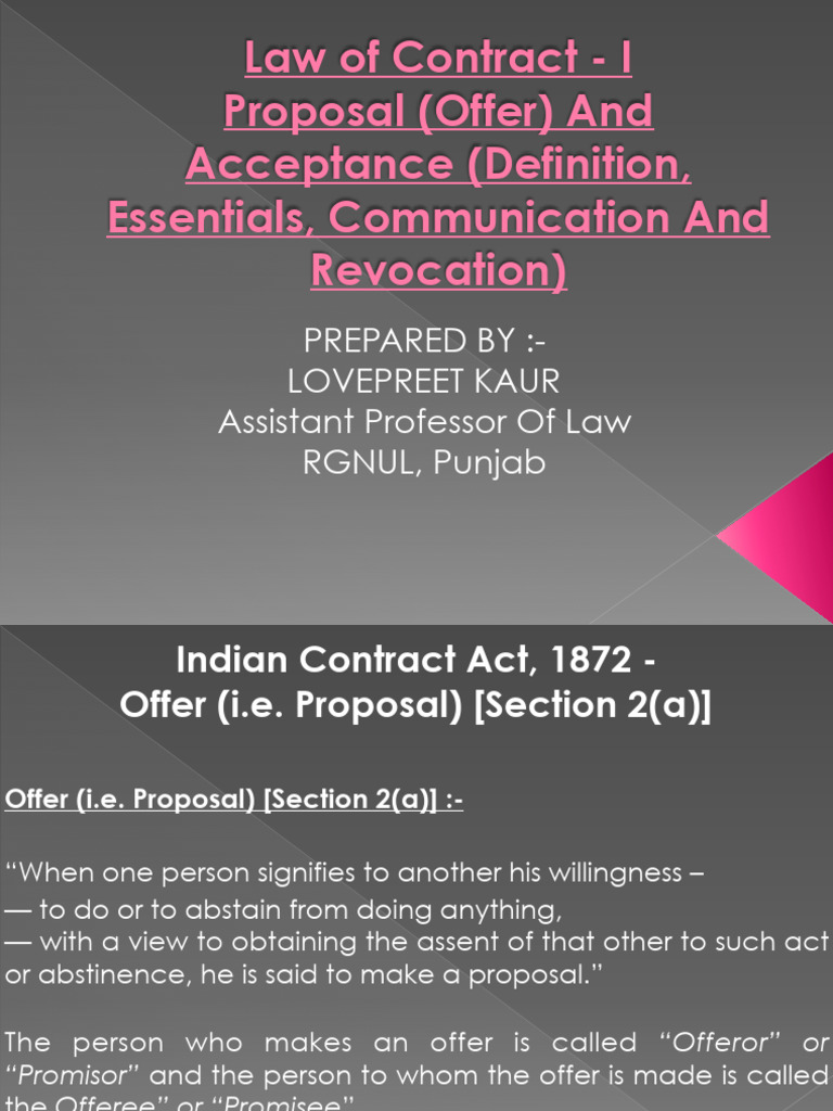 m1 Proposal and Acceptance.. | PDF | Offer And Acceptance | Business Law