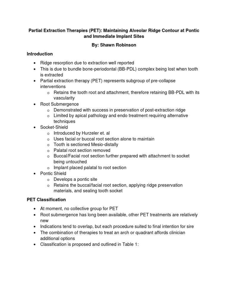 Partial Extraction Therapies | PDF | Dental Implant | Human Tooth