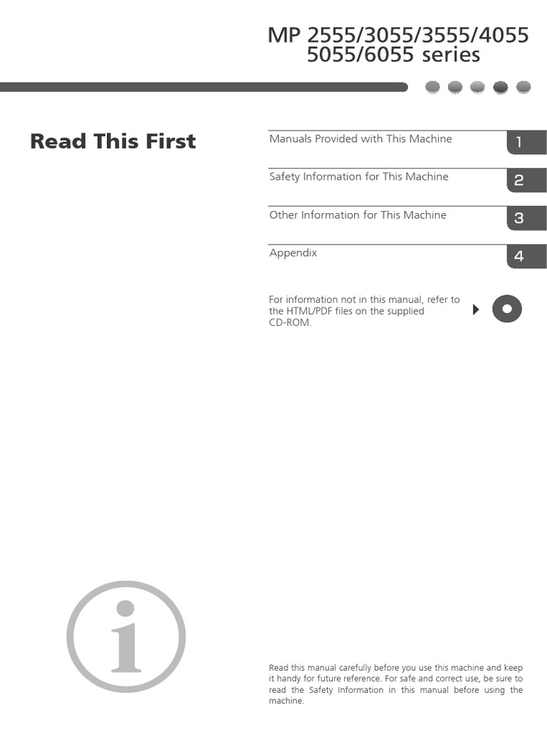 Read This First: Manuals Provided With This Machine | PDF | Ac Power ...