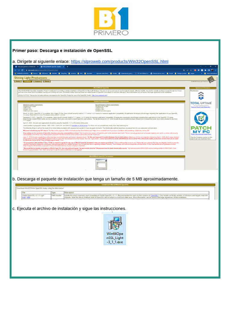 Guía de Instalación y Uso de OpenSSL | PDF | Archivo de computadora | Informática