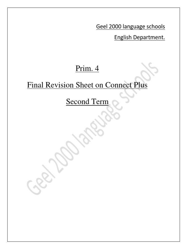 Final Revision Sheet Connect Plus Prim.4 | PDF | Ancient Egypt | Fuels