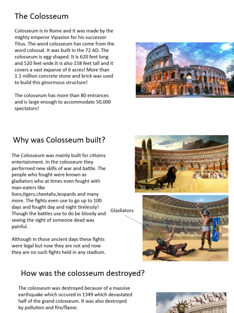 History and Facts About the Colosseum | PDF | Social Science | Art