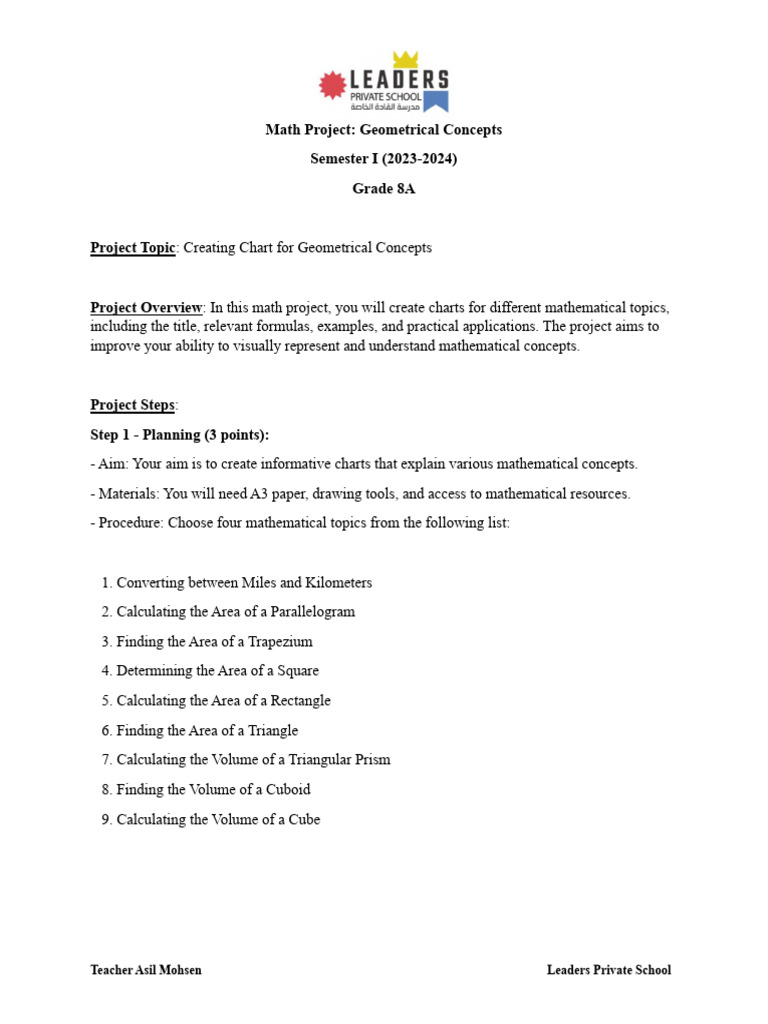 Project 1-Grade 8 | PDF