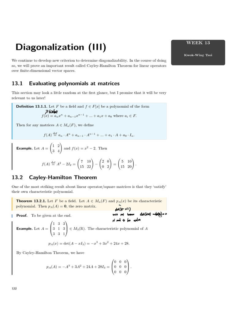 La - w13 SMT, Diag, C-H THM, Ma (X) | PDF | Eigenvalues And ...